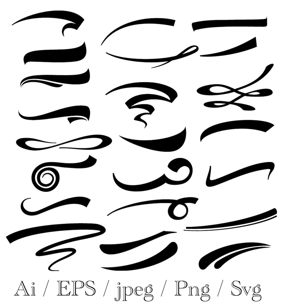 Underline SVG Text Tail Svg Flourish Svg Swoosh Svg Swashes | Etsy UK