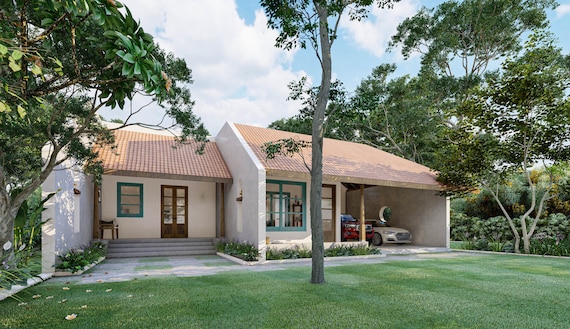 Center Courtyard House Design Interior Design Traditional - Etsy