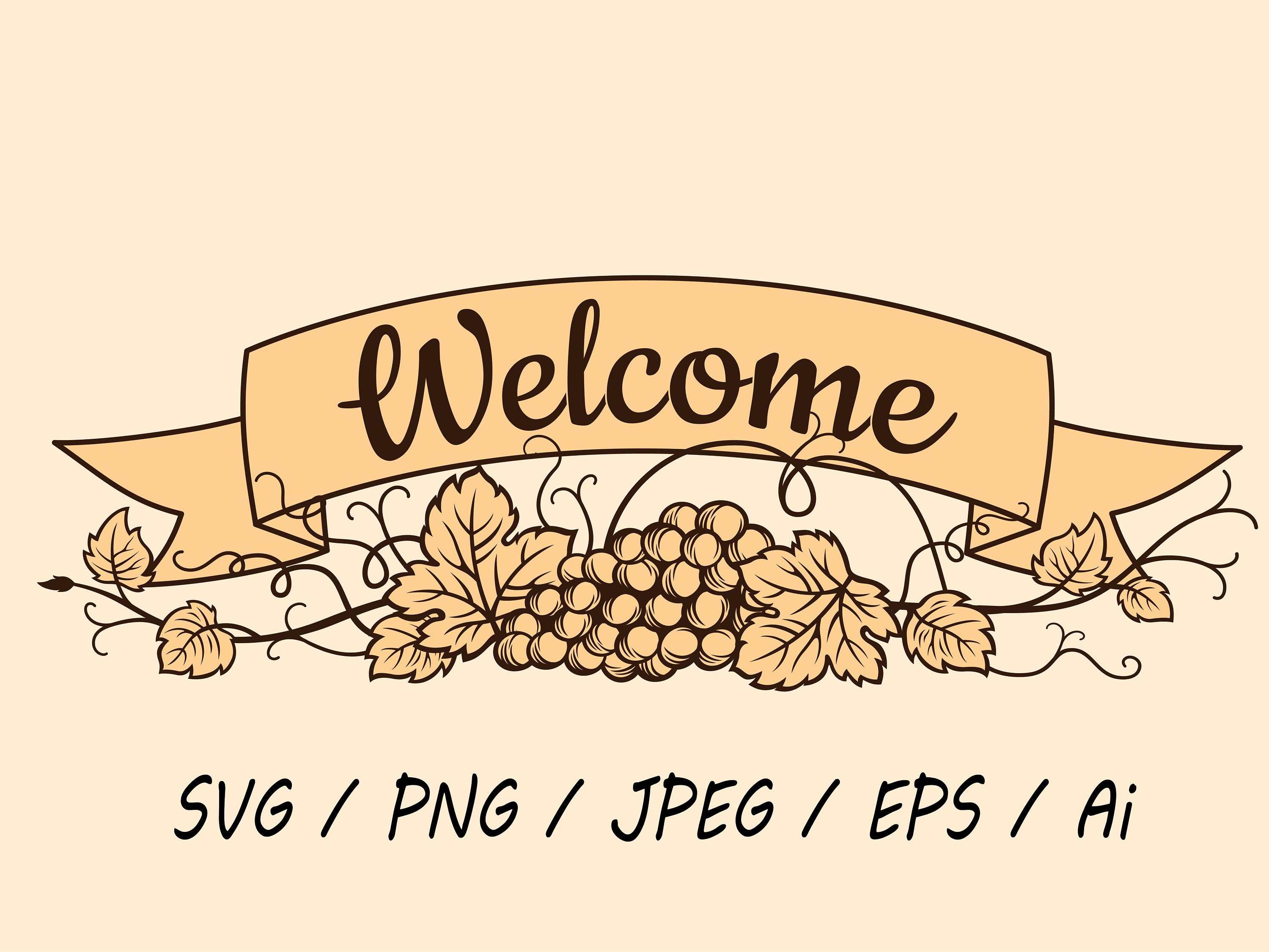 Welcome Vintage Design Welcome SVG Welcome Clipart Design - Etsy