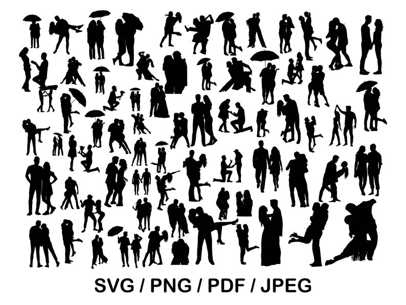 Couple Silhouette Couple Bundle SVG Pair Svg Valantine Svg - Etsy