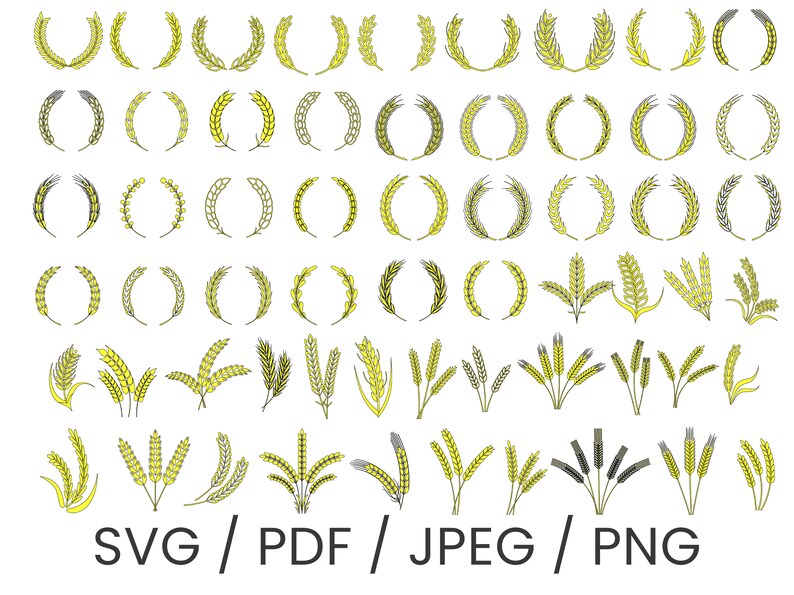59 Yellow Wheat SVG Bundle Yellow Wheat SVG Yellow Grain - Etsy