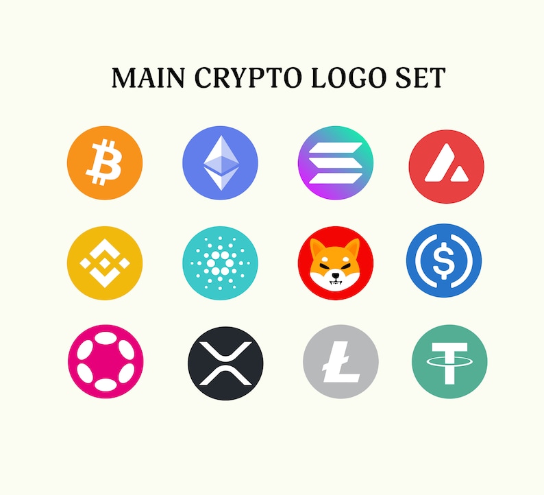 Main Crypto Logo Set Svg, Cryptocurrency Svg, Cryptocurrency Logo ...