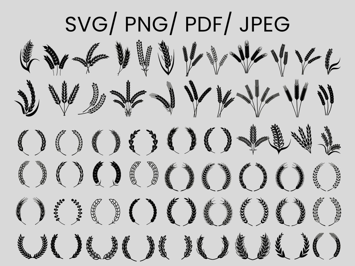 Wheat SVG Grain Svg Wheat Clipart Grain Black Svg Hand - Etsy Canada