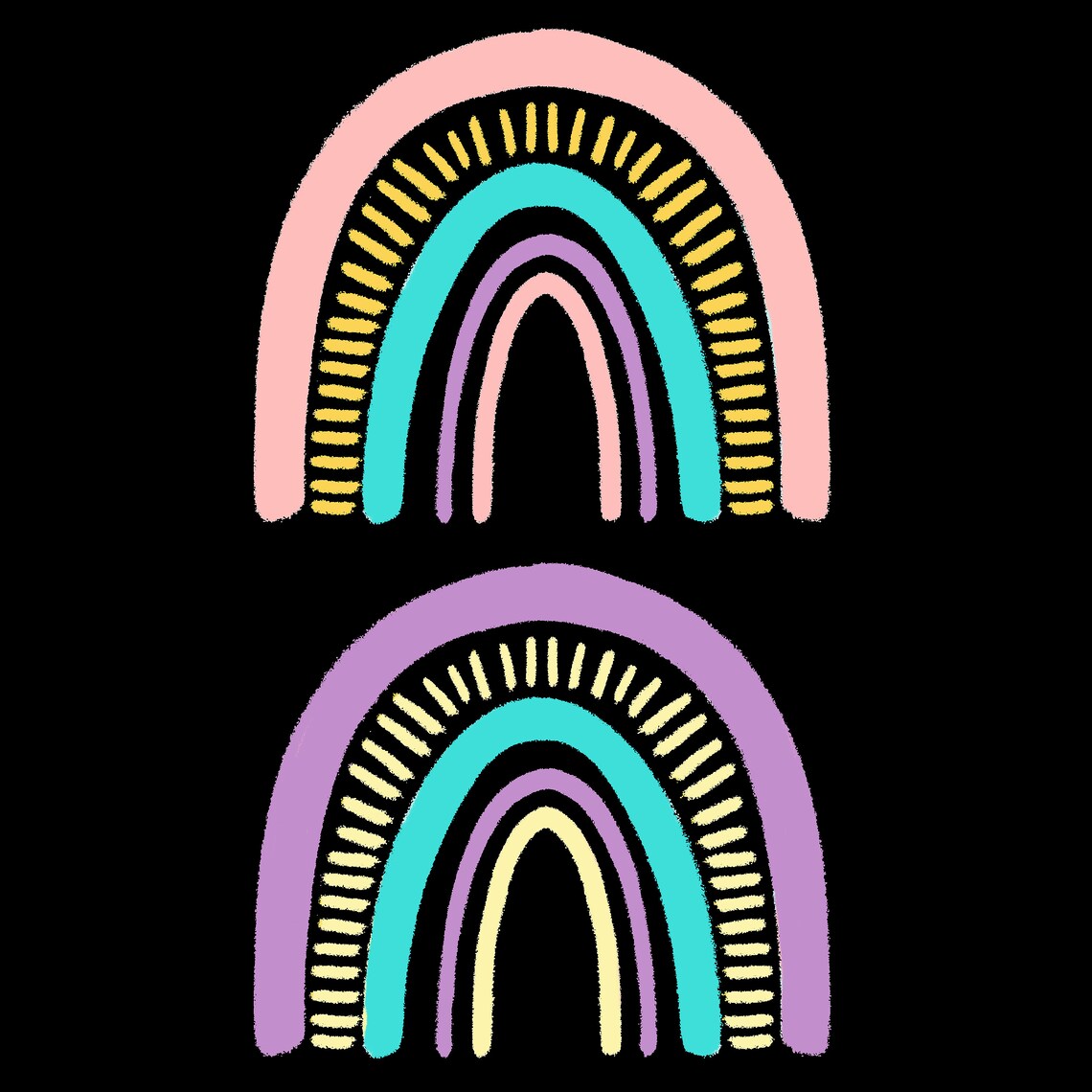 Boho Rainbow PNG Bundle 10 Rainbows PNG HIGH Colty Pastel - Etsy