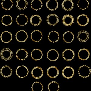 Gold Round Frames, Gold Round Borders, Border Frame Clipart, Keychain ...