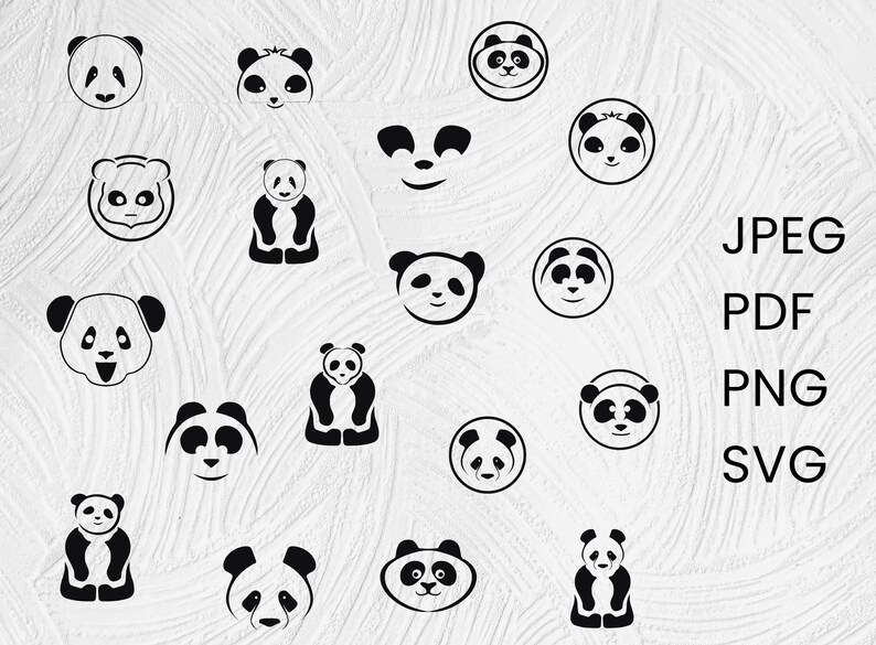 Panda SVG Panda Head Clipart for Panda Silhouette Panda - Etsy