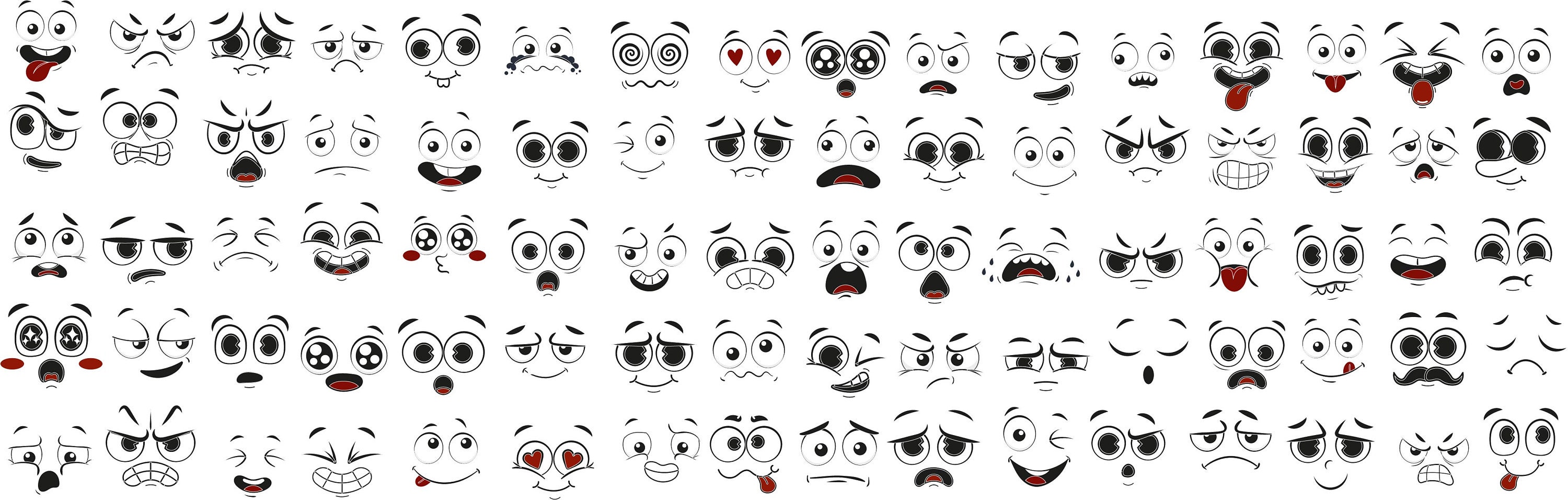 Kawaii Faces SVG Bundle Cartoon Emoji Face Svg Faces Digital - Etsy Canada