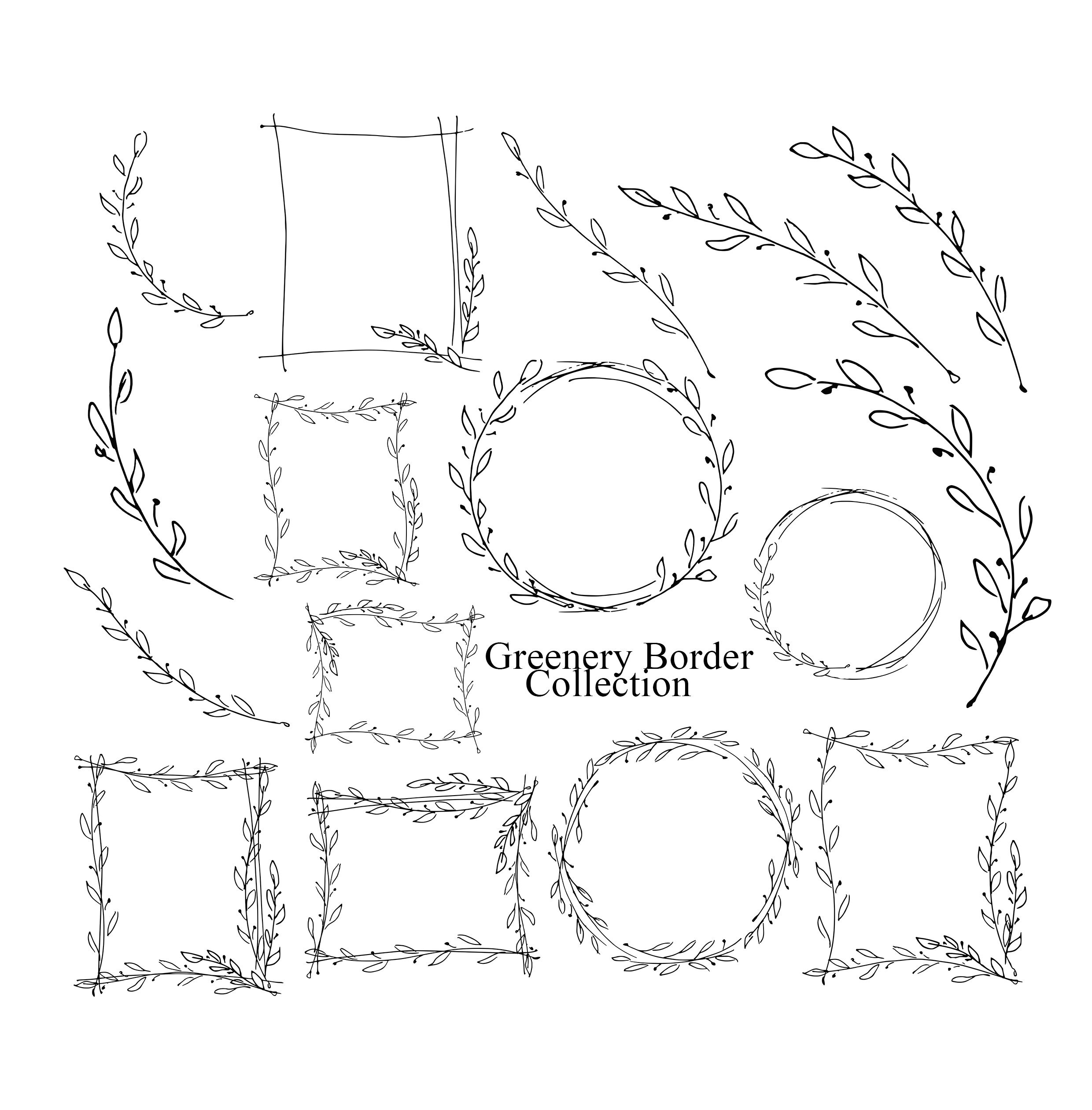 Floral Hand Drawn Frame Bundle SVG Designs 16 Designs - Etsy