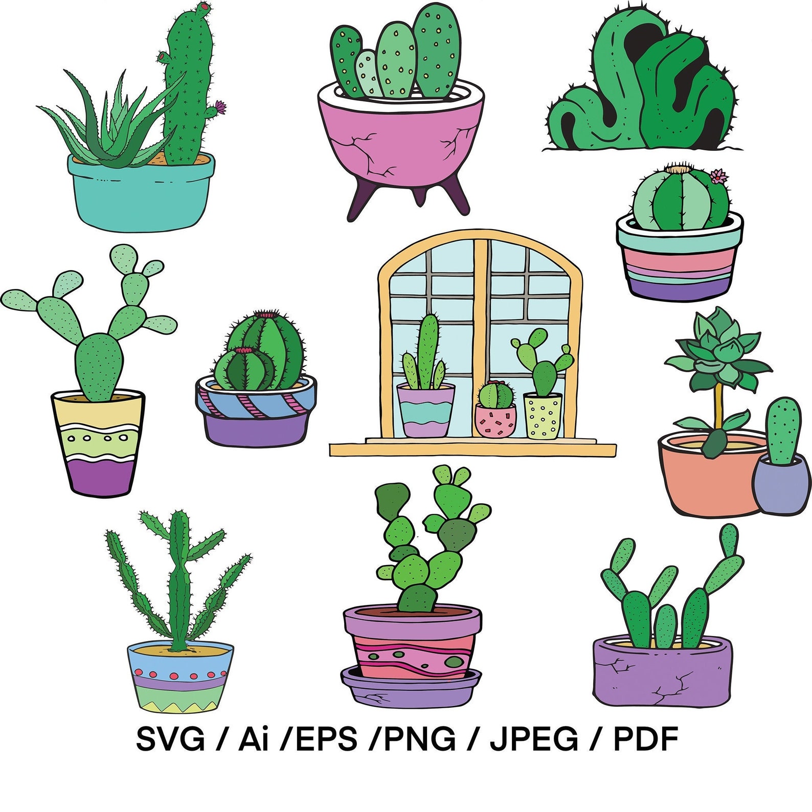 Cactus SVG Cactus Svg Files for Circuit Cactus Svg - Etsy