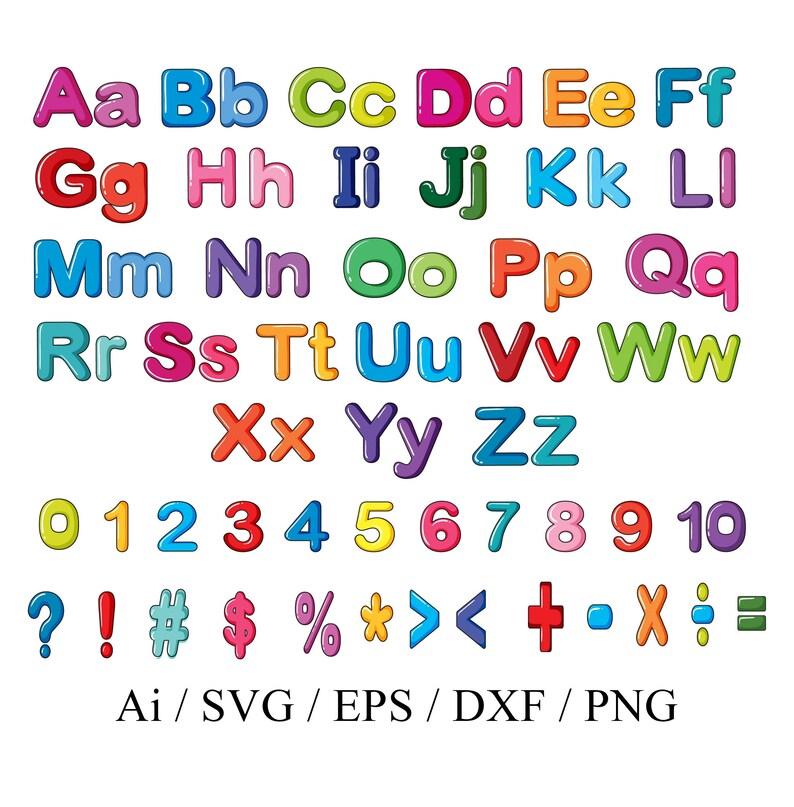 Rainbow Font SVG Rainbow Letters and Numbers Rainbow - Etsy