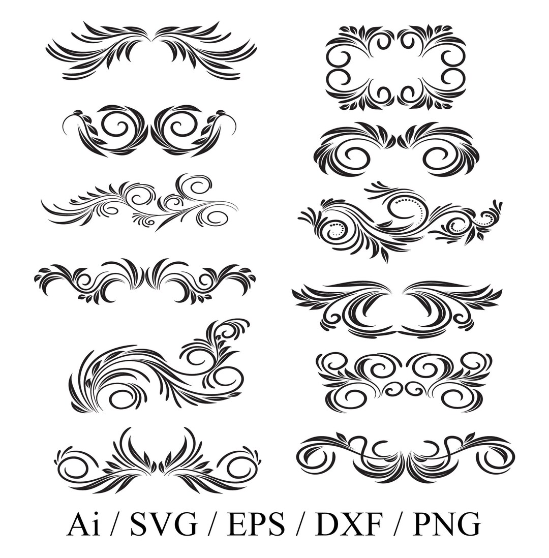 Flourish Svg, Flourish SVG, Swoosh SVG Decorative Ornaments Svg, Swish ...