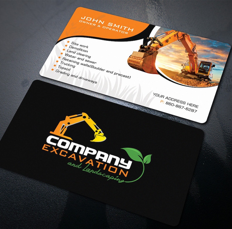 Construction Company Business Card Design Business Card - Etsy