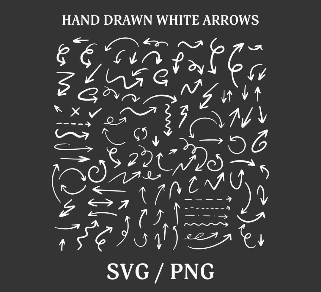 100+ White Hand Drawn Arrow Svg Bundle, Arrow Svg Bundle, Hand Drawn ...