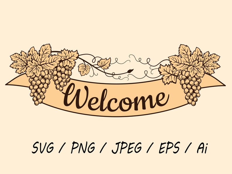 Welcome Vintage Welcome SVG Welcome Clipart Design Welcome - Etsy