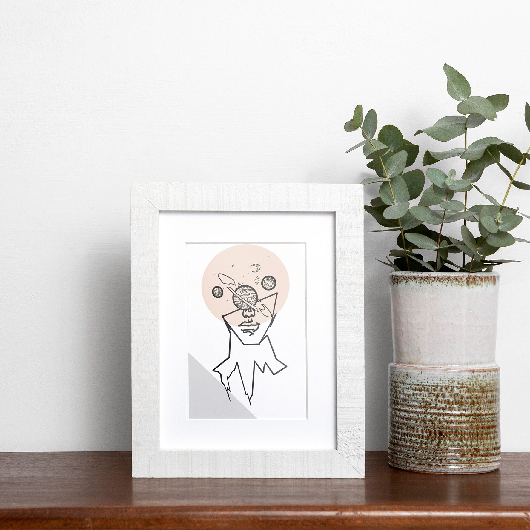 Half Face Abstract Art Digital Art Wall Art Print Mental | Etsy