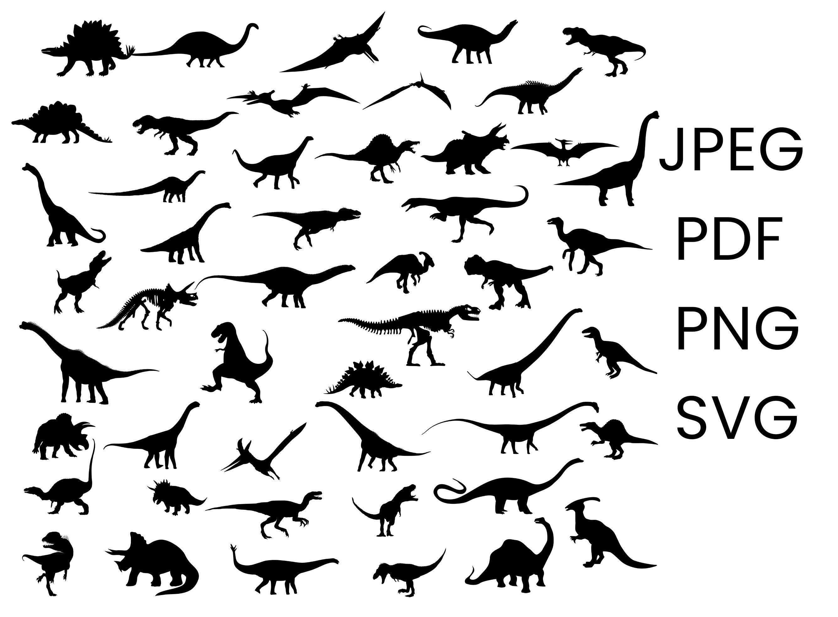 Dinosaur Bundle Svg for Cricut and Silhouette Png Svg - Etsy