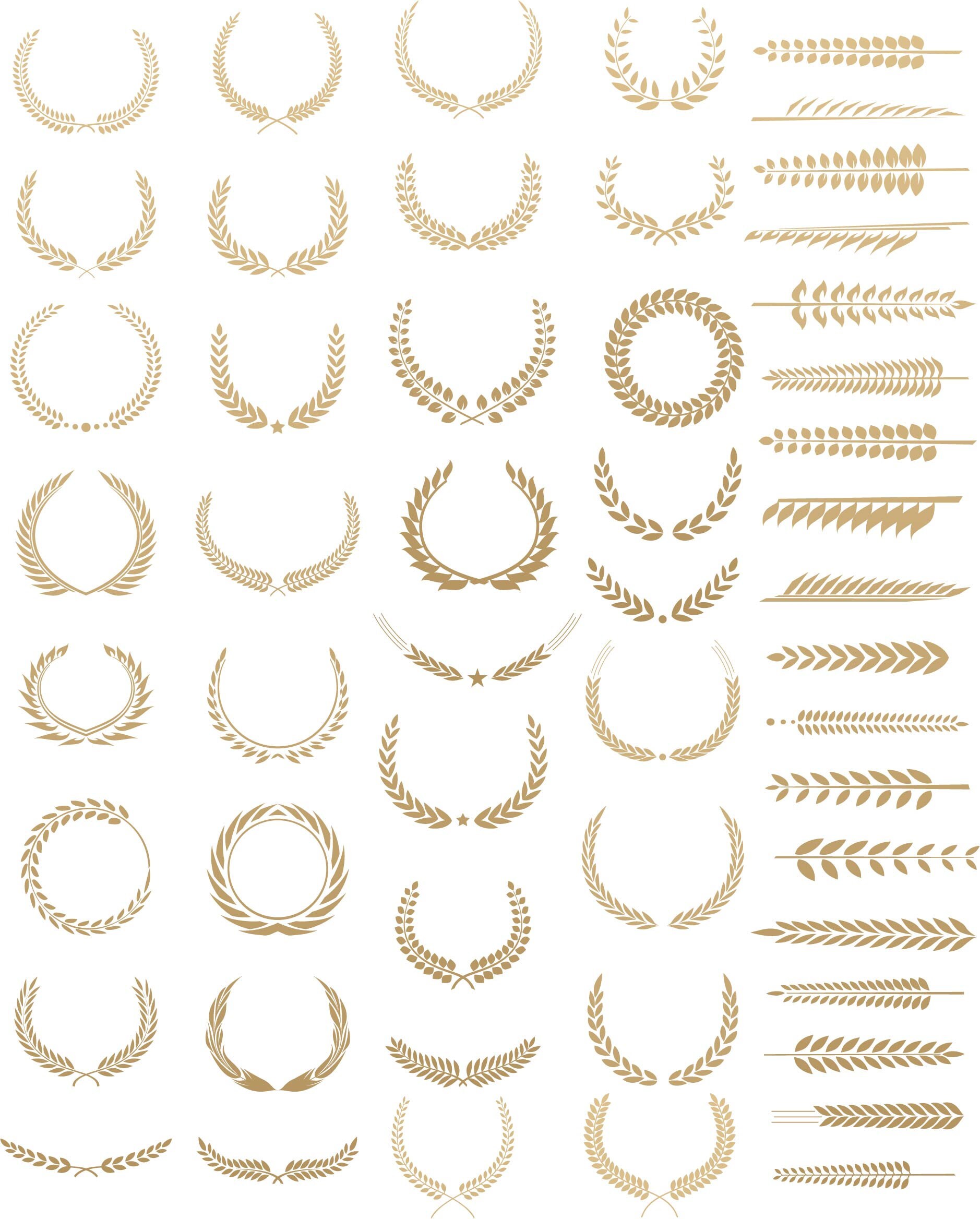 Gold Wreaths and Laurels Clipart Golden Wreath Gold Wreath - Etsy