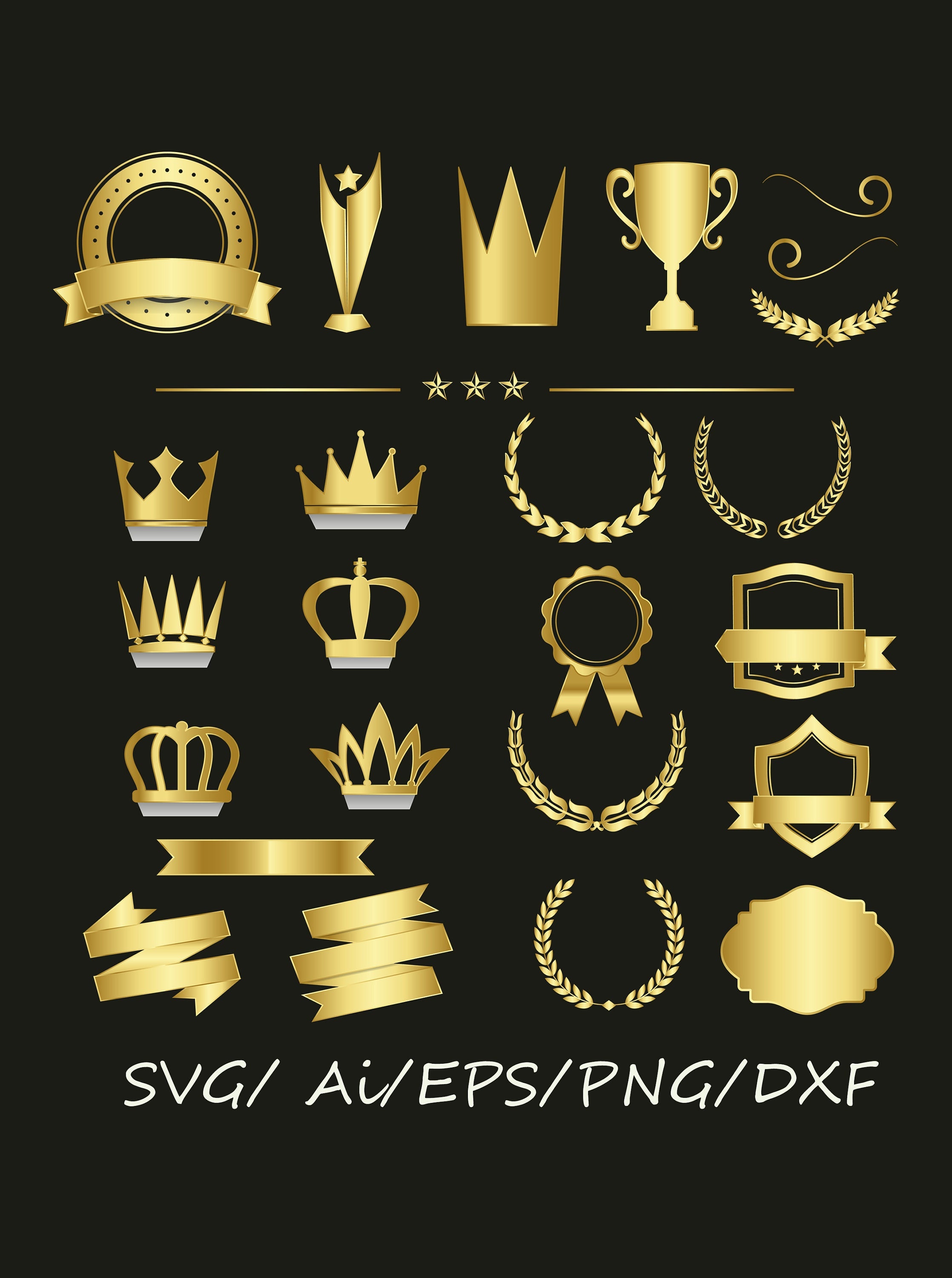 20 Golden Crown Bundle Svg Queen Crown Svg King Crown - Etsy