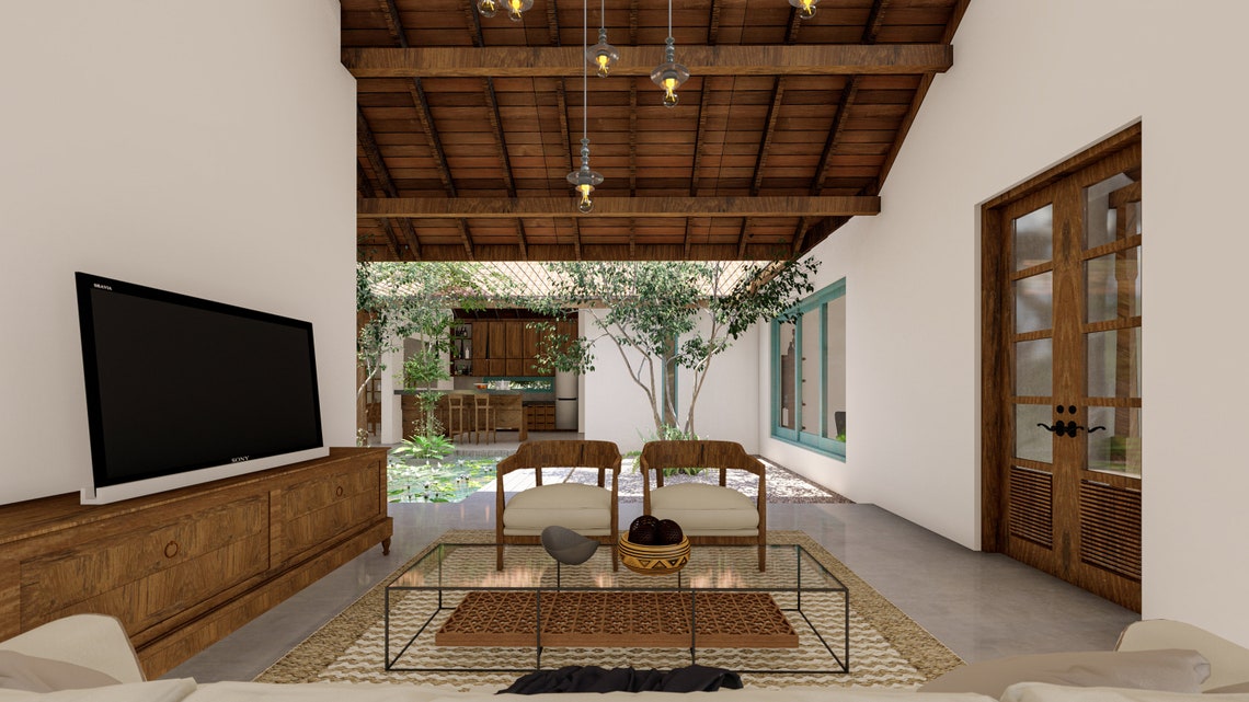 Center Courtyard House Design Interior Design Traditional - Etsy