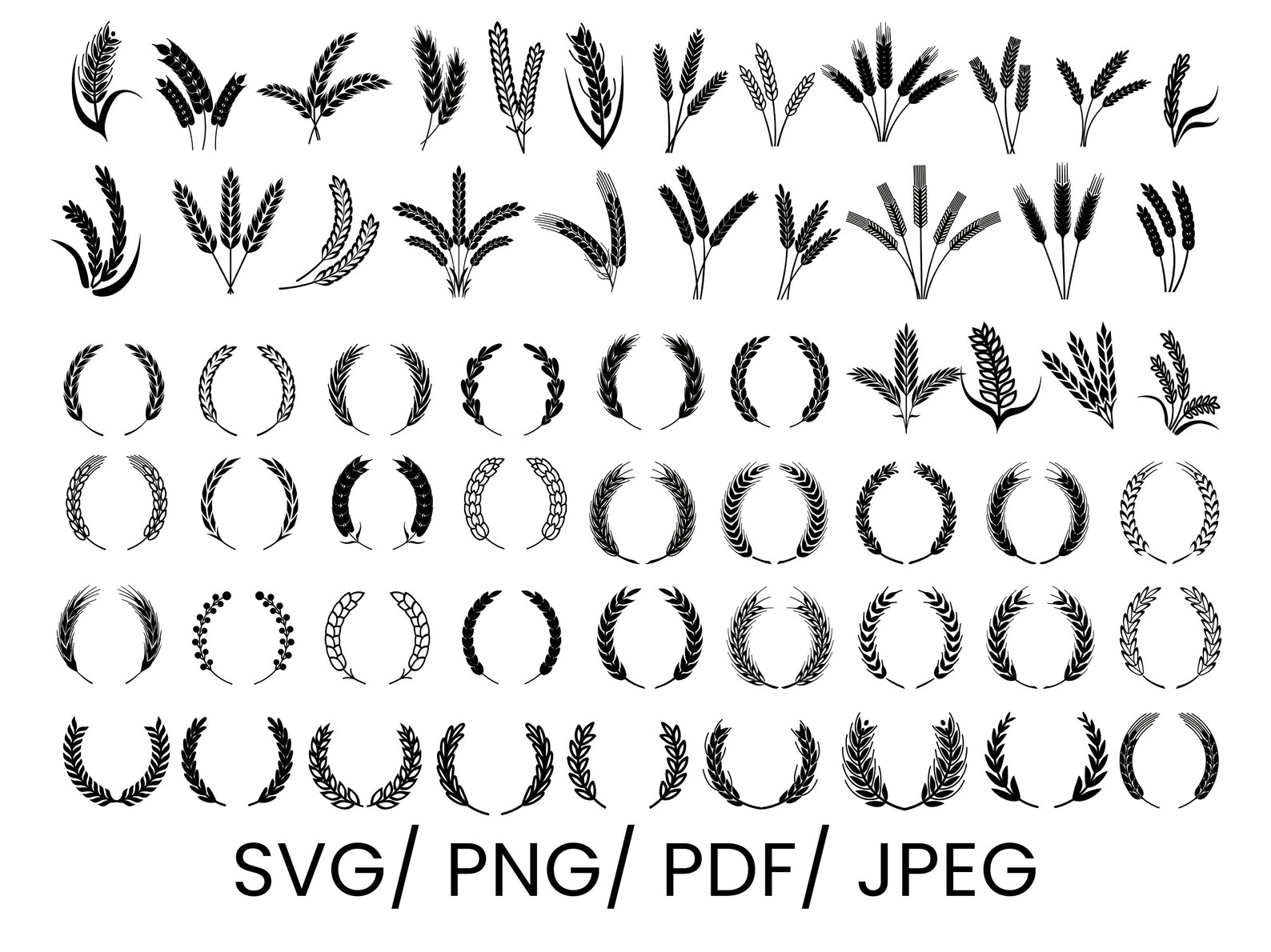 Wheat SVG Grain Svg Wheat Clipart Grain Black Svg Hand - Etsy Canada