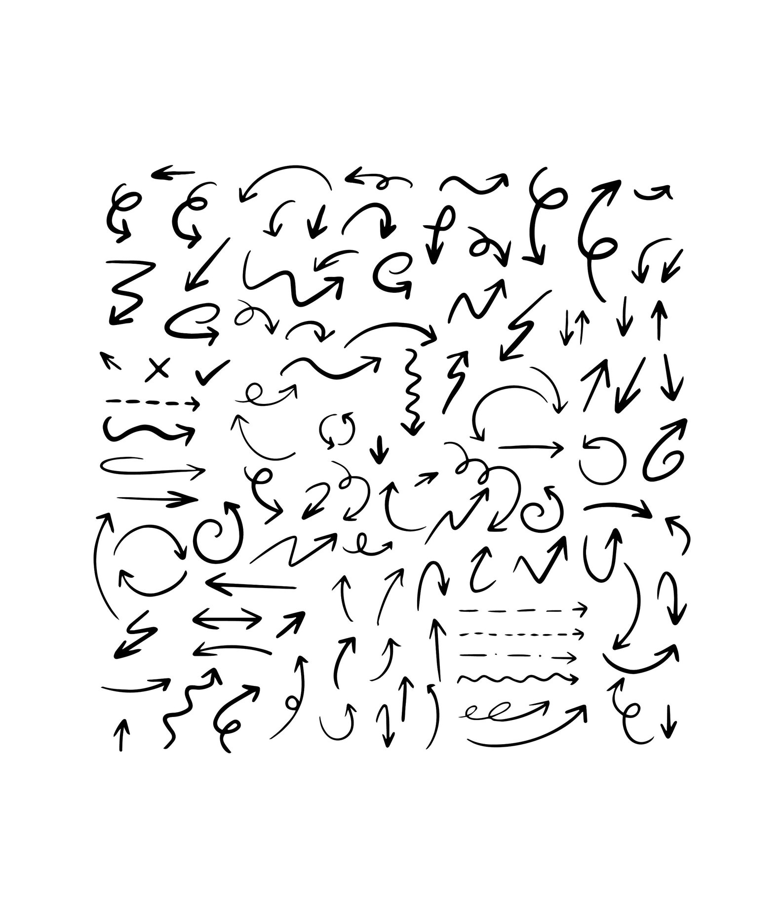 Black Hand Drawn Arrow Svg Bundle 100 Arrows Arrow Design - Etsy