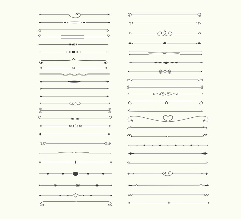 40 Dividers Underline Elements Decorative Elements Bundle - Etsy