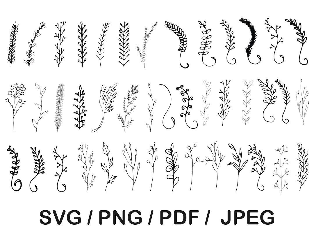 Leaf Svg Bundle, Leaf Bundle Svg Png, Png, Wildflower, Flora Design ...