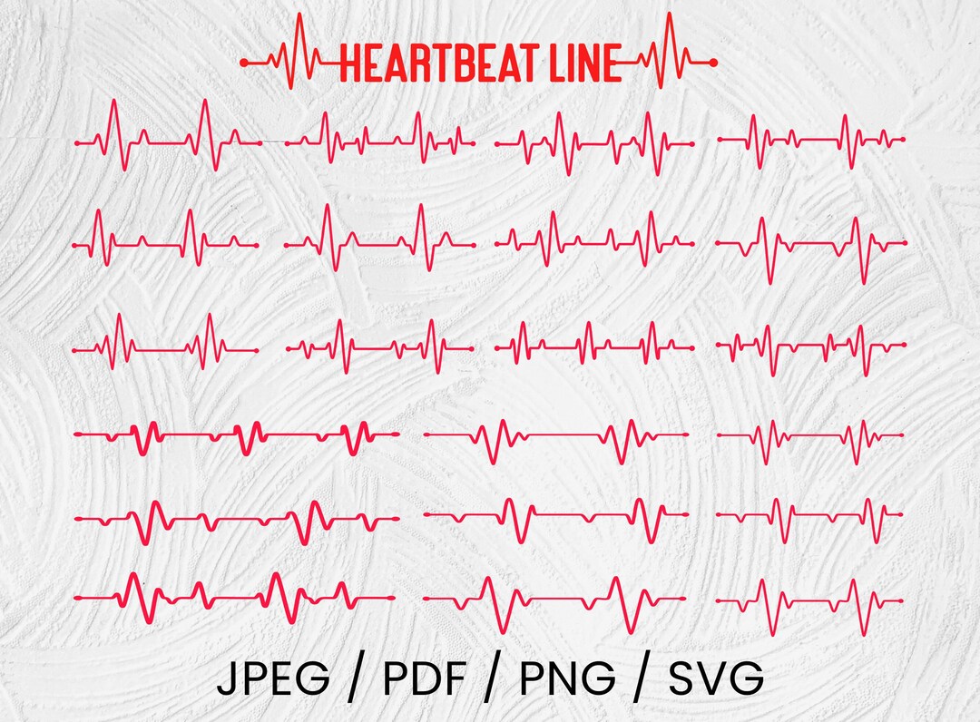 Heart Beat Red Lines , Red Heart Beat SVG Bundle,red Hearts Line Svg ...