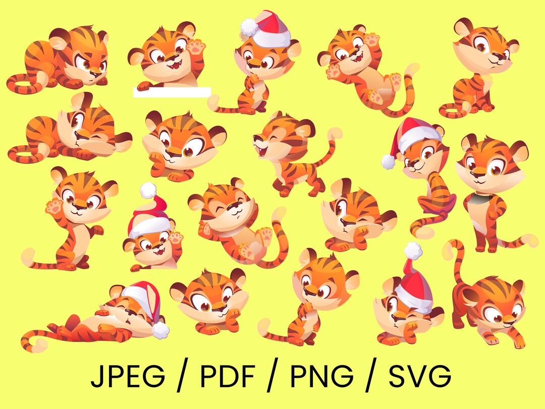 Cute CUB Baby Collection Svg, Png, Cute Cub Svg, Cute Tiger Clipart ...