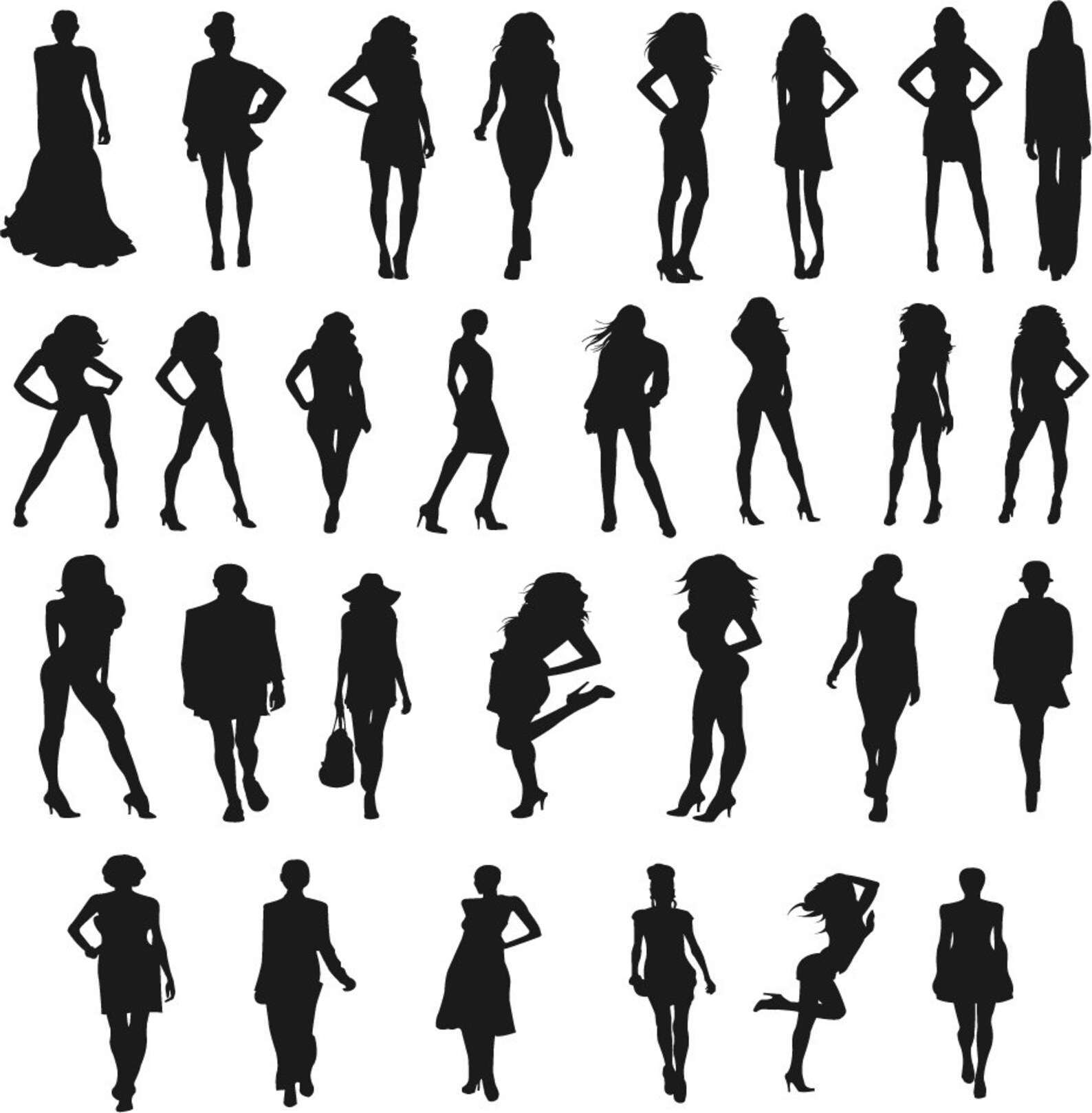 Model Silhouette SVG Model SVG Model Clipart SVG Models | Etsy