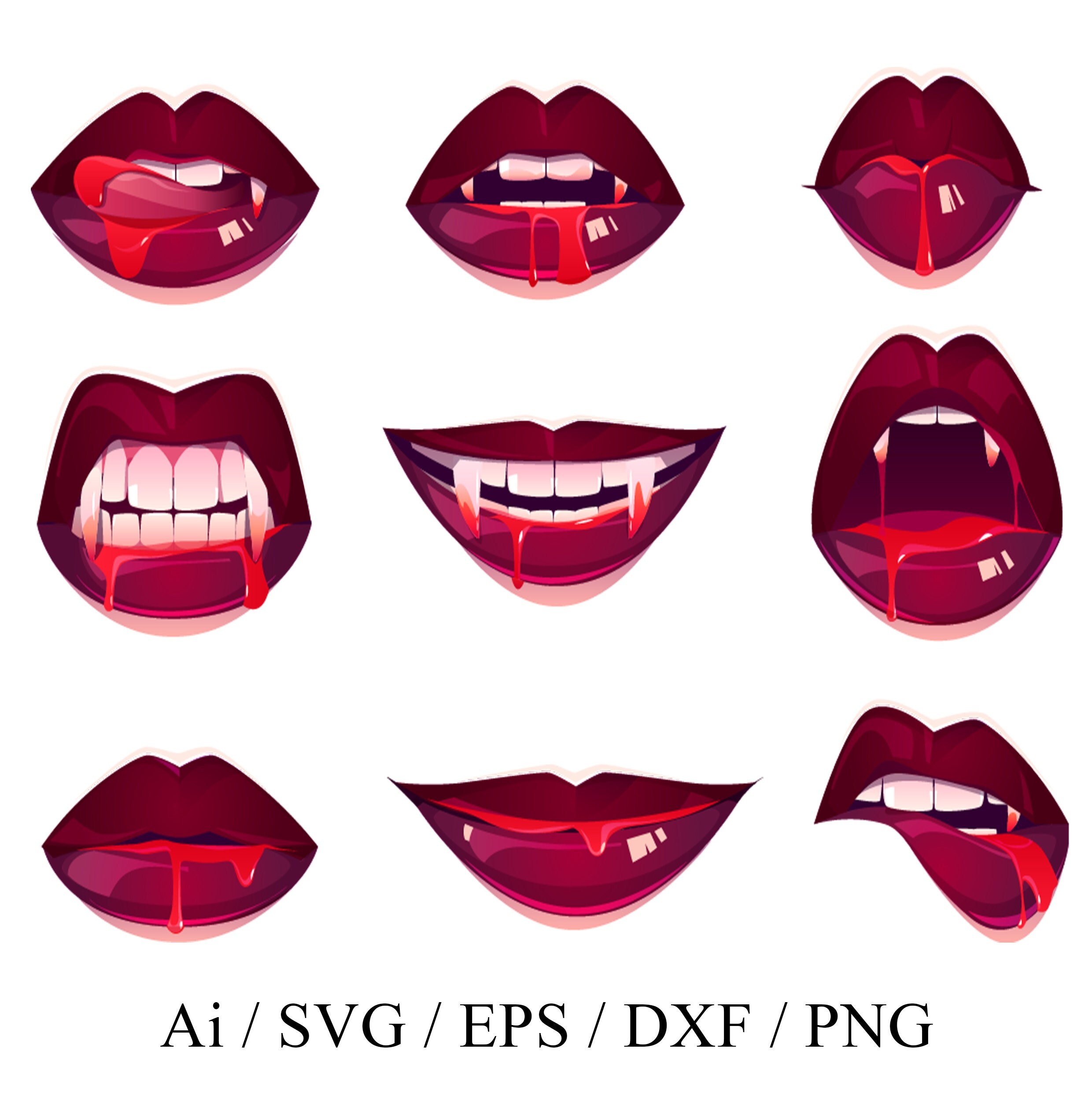 Sexy Lips Svg Lips Tongue Vector Ai Cricut Vinyl Svg Files Etsy