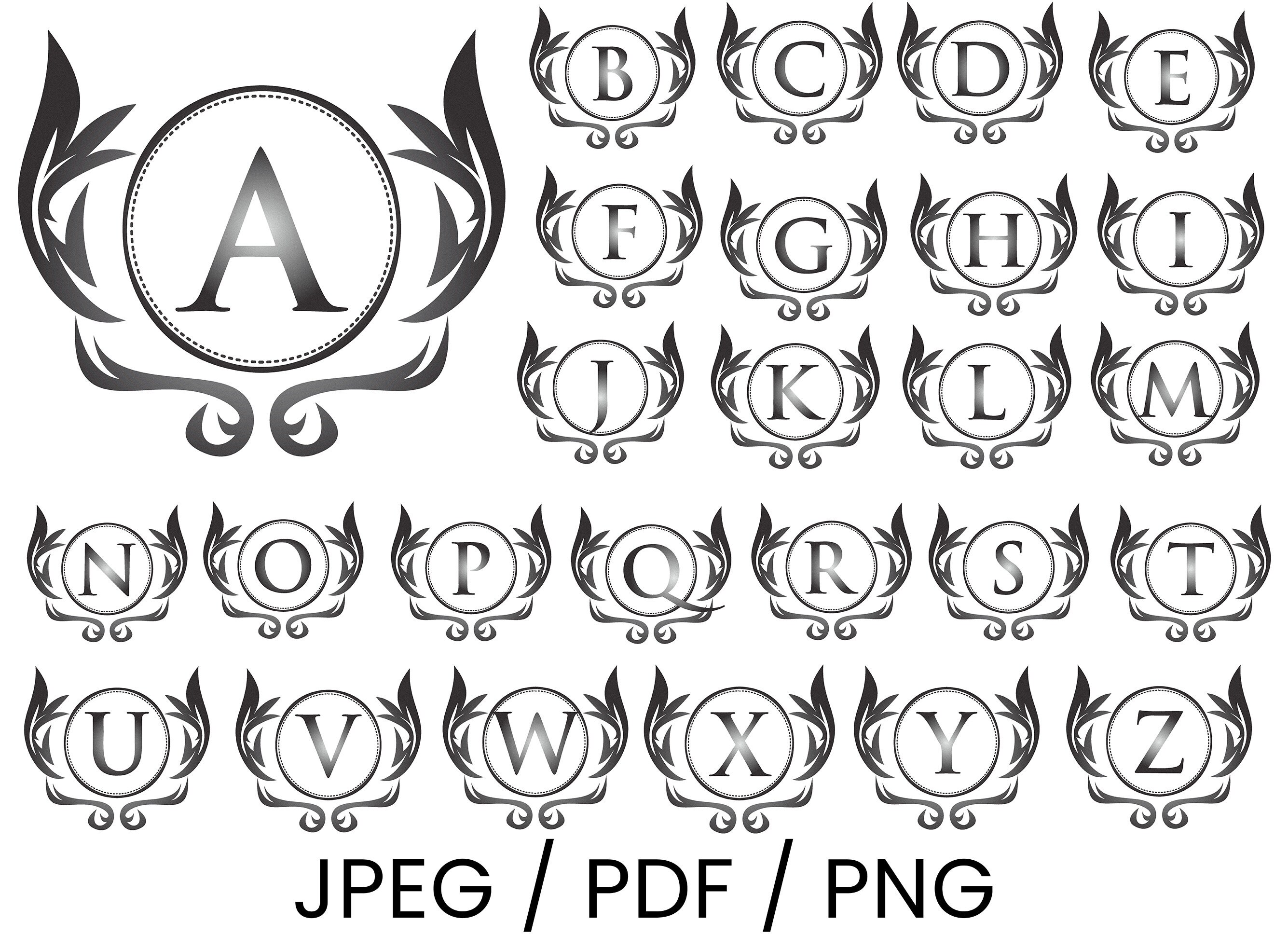 Split Monogram Alphabet Split Monogram Frame Alphabet - Etsy