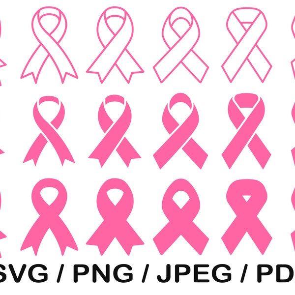 Pink Ribbon Svg - Etsy