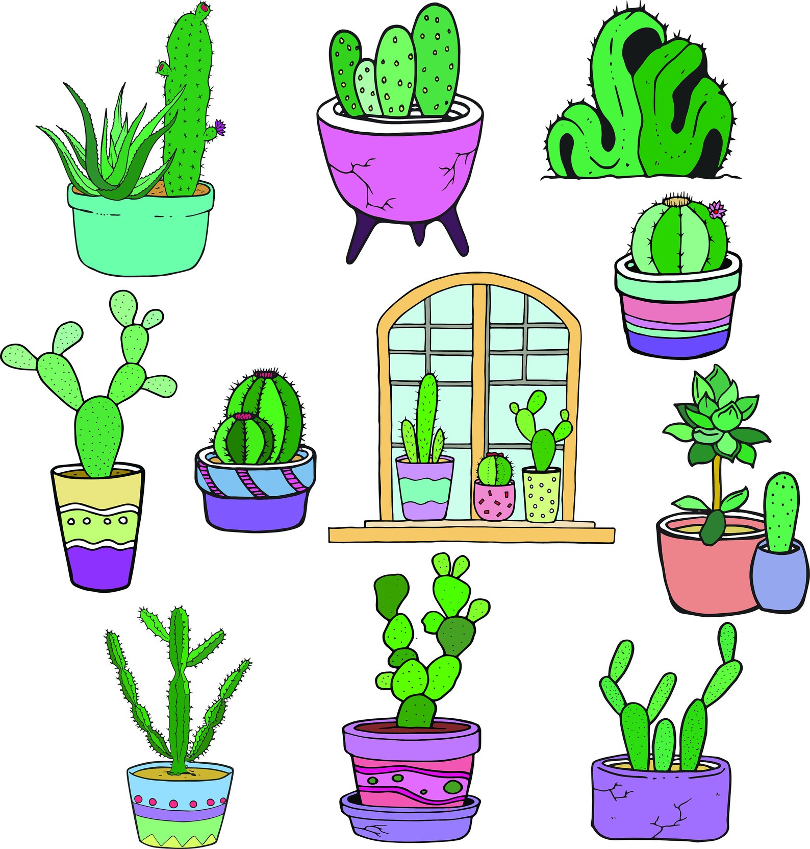 Cactus SVG Cactus Svg Files for Circuit Cactus Svg - Etsy