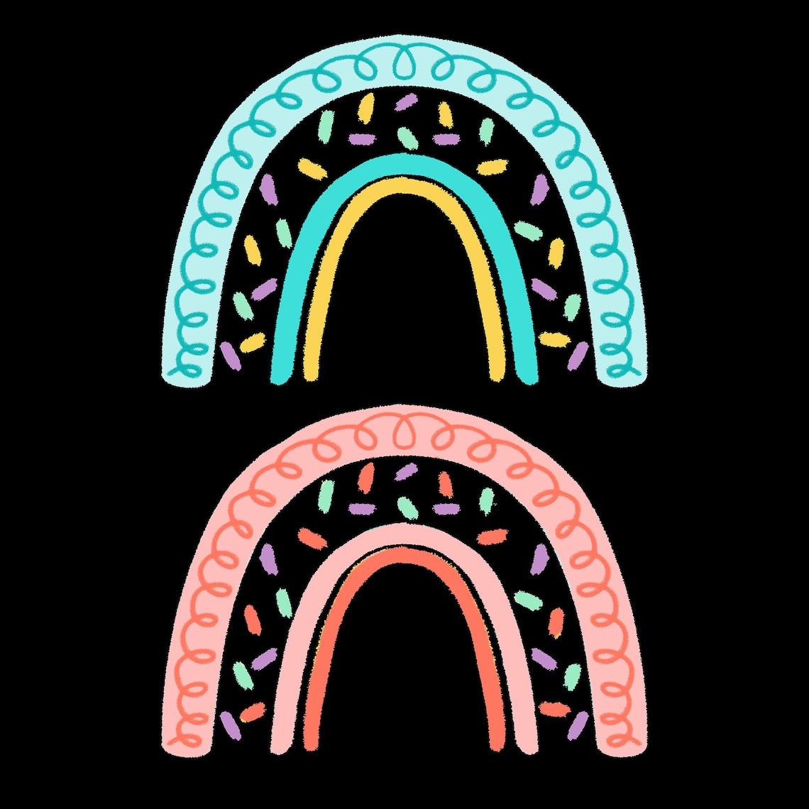 Boho Rainbow PNG Bundle 10 Rainbows PNG HIGH Colty Pastel - Etsy