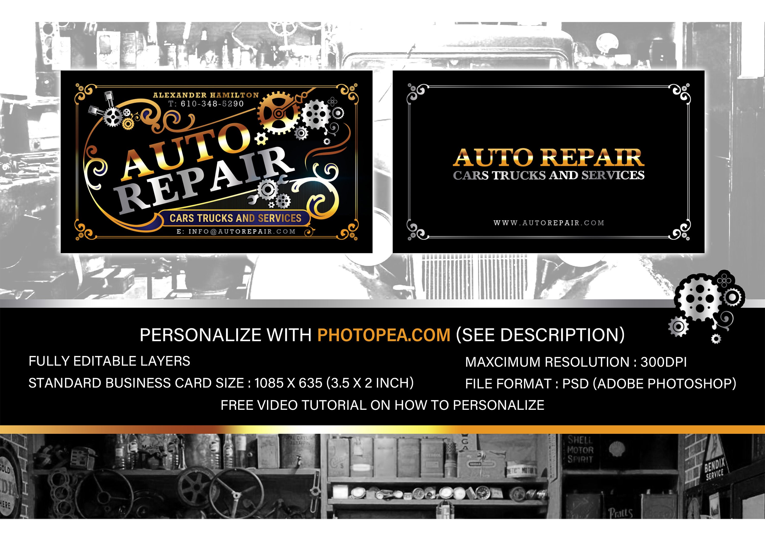 Car Repair Business Card Psd