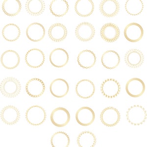 Gold Round Frames, Gold Round Borders, Border Frame Clipart, Keychain ...