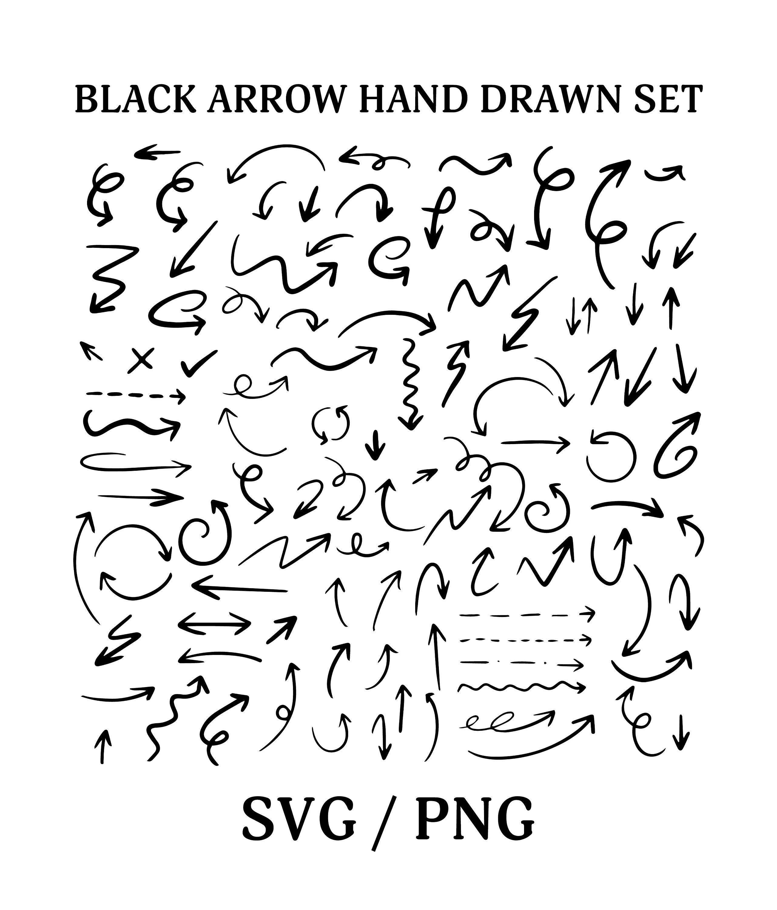 Black Hand Drawn Arrow Png