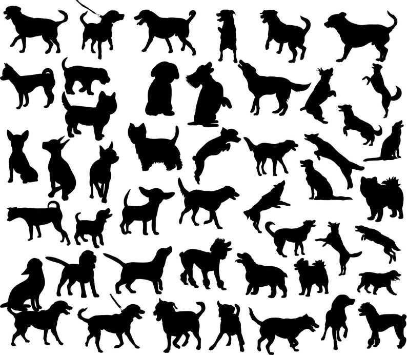 Dog Breed Silhouette Dog Breed SVG Dog Silhouette Png Dog - Etsy