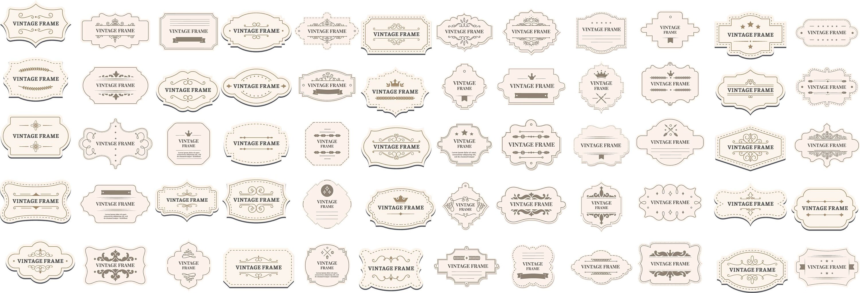 Vintage Name Frames Bundle Frame SVG Frame Collection - Etsy