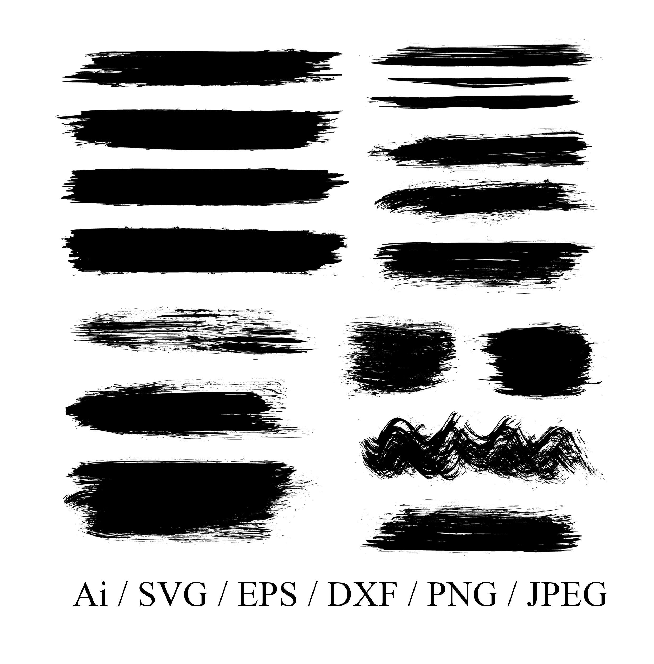 Paint Brush Stroke Svg Bundle Hand Drawn Brush Stroke Svg - Etsy