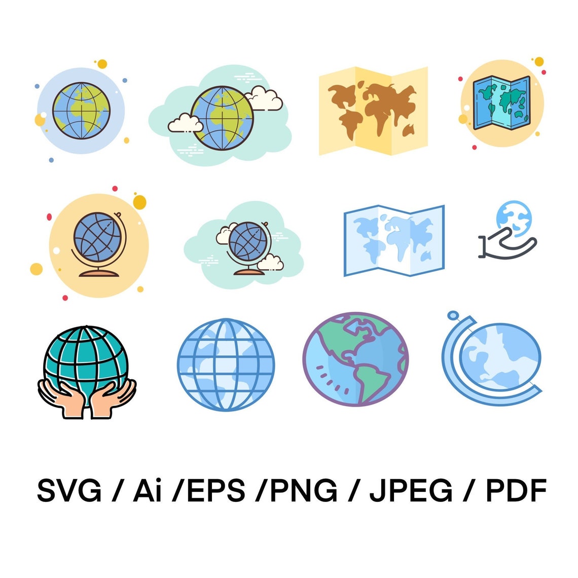 World Svg Globel Svg Earth Svg Bundle earth Svg Bundle - Etsy