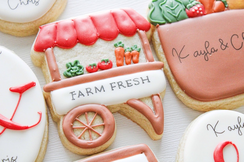2 Dozen Fresh off the Market Bridal Shower Cookies (customizable Colors ...