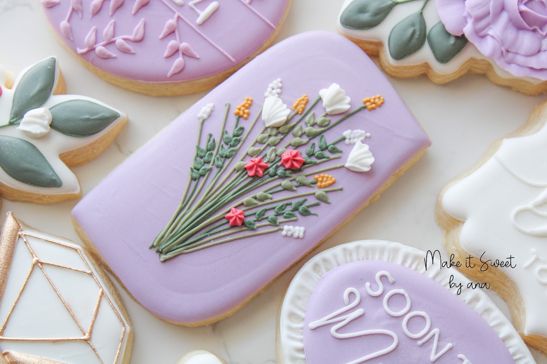 2 Dozen Flower Bridal Shower Cookies! Customizable Wording and Colors! - Etsy