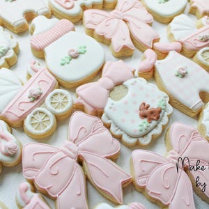 2 Dozen Pink Bow Baby Girl Shower Cookies (customizable Wording and ...