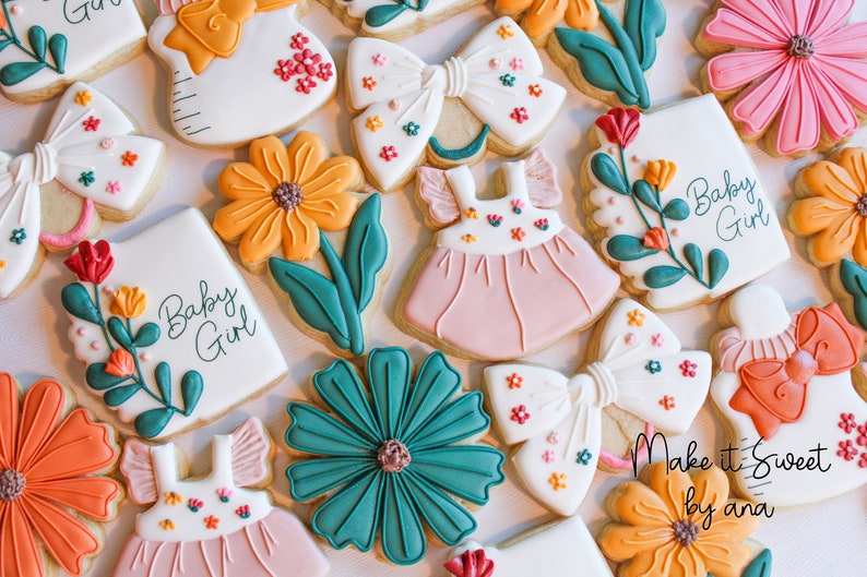 2 Dozen Cookies (A Little Wildflower is on the Way Theme) Customizable ...