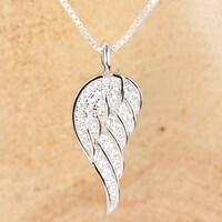Diamond Angel Wings, 1.16ct Big Angel Wing Pendant, Unique Diamond Wing ...