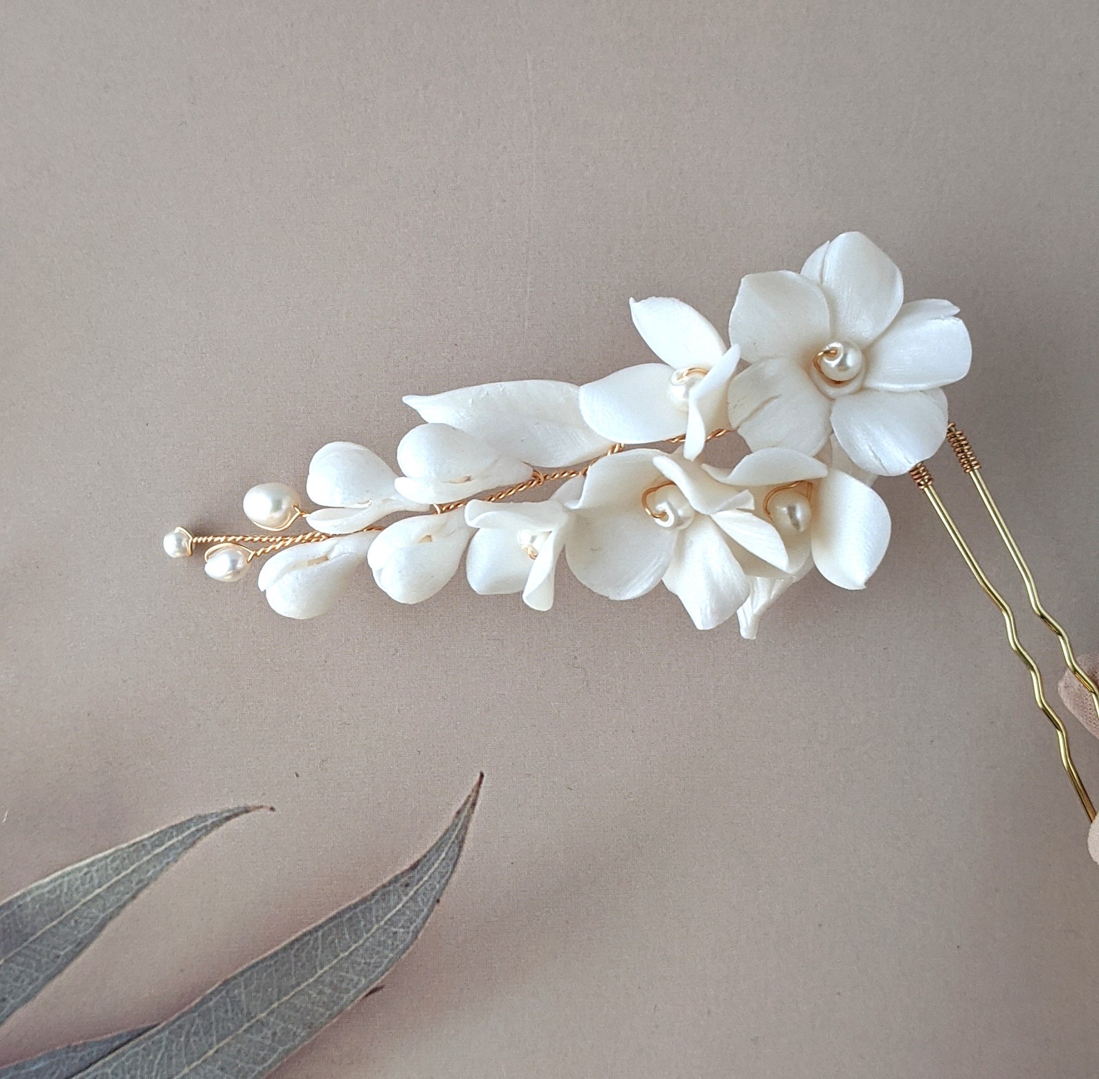 AVA HAIR PIN Floral Hair Pins Hair Accessory Wedding Hair Style Bridal ...