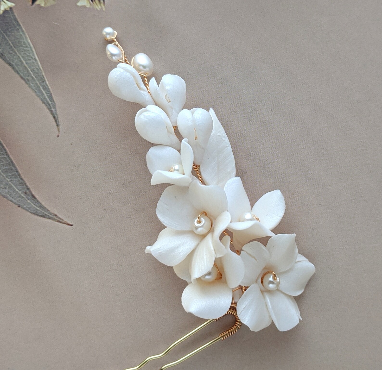 AVA HAIR PIN Floral Hair Pins Hair Accessory Wedding Hair Style Bridal ...