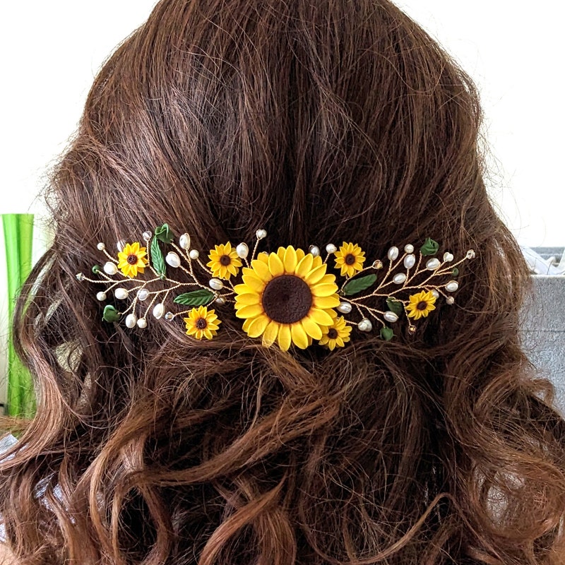 Sunflower Hair Piece - Etsy